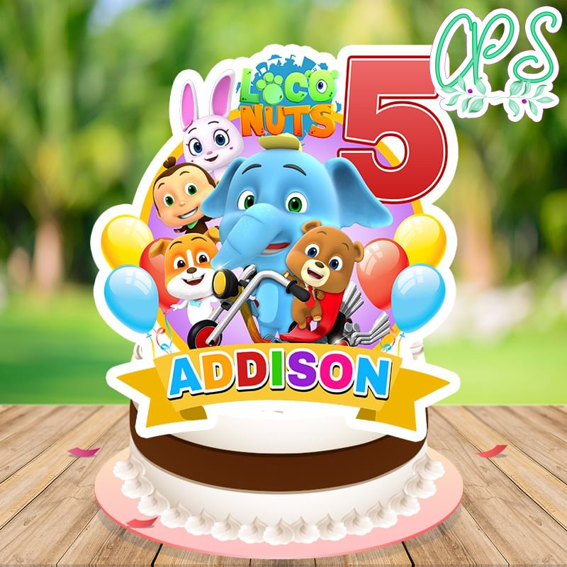 Loco nuts Birthday Cake Topper Template Printable | CustomPartyShirts