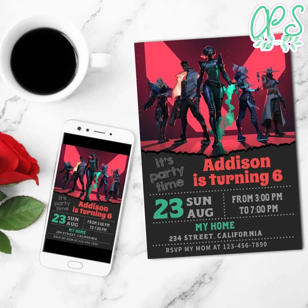 Valorant Flyer Customizable Template DIY | Partyinvitedesign