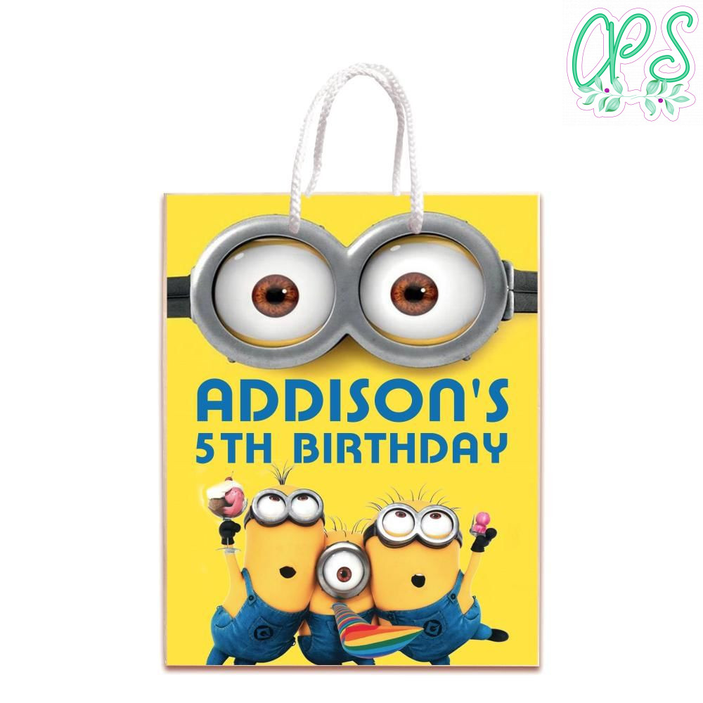 Minion Gift Bag Label Template Printable DIY | CustomPartyShirts