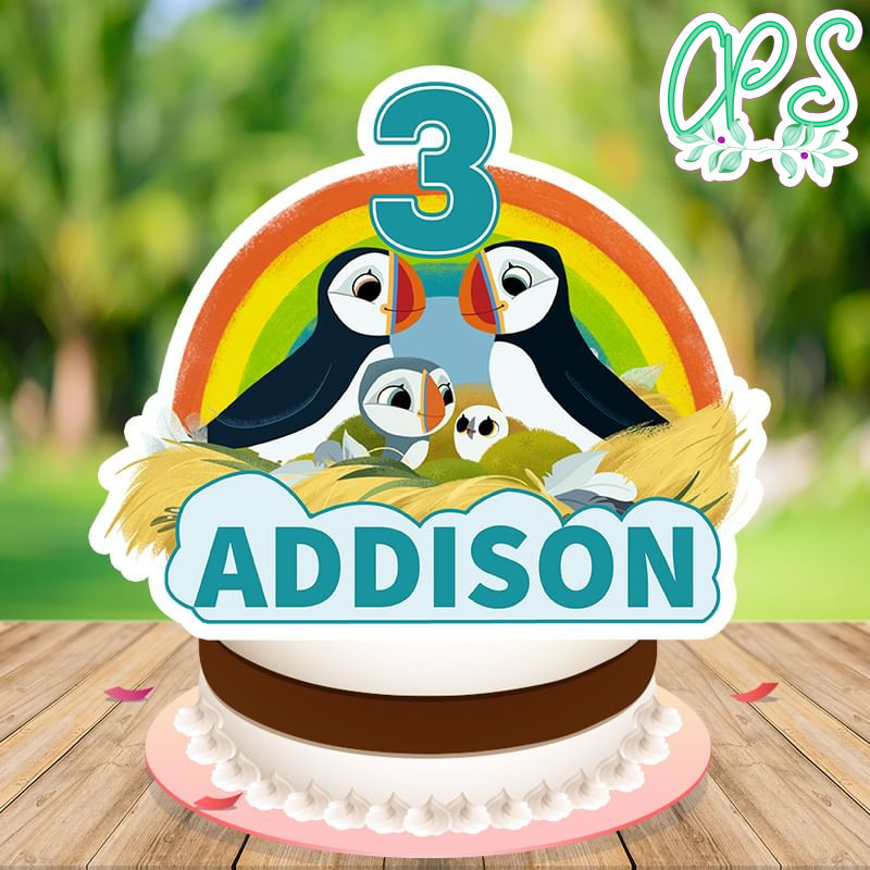 Puffin Rock Birthday Cake Topper Template Printable | CustomPartyShirts