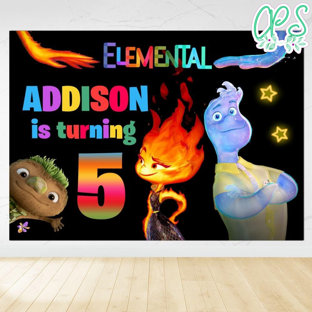 Elemental pixar Birthday Backdrop Digital File Template ...