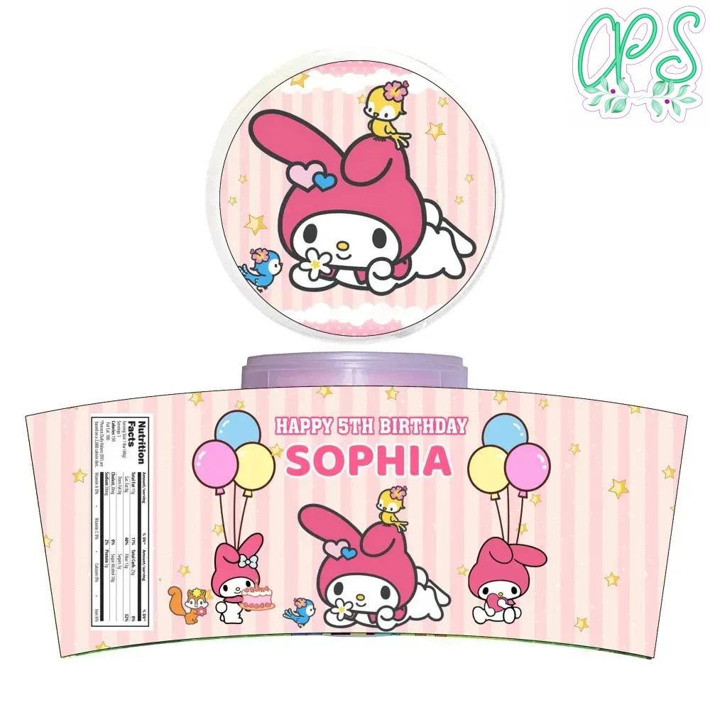 My Melody Cotton Candy Label Template | CustomPartyShirts