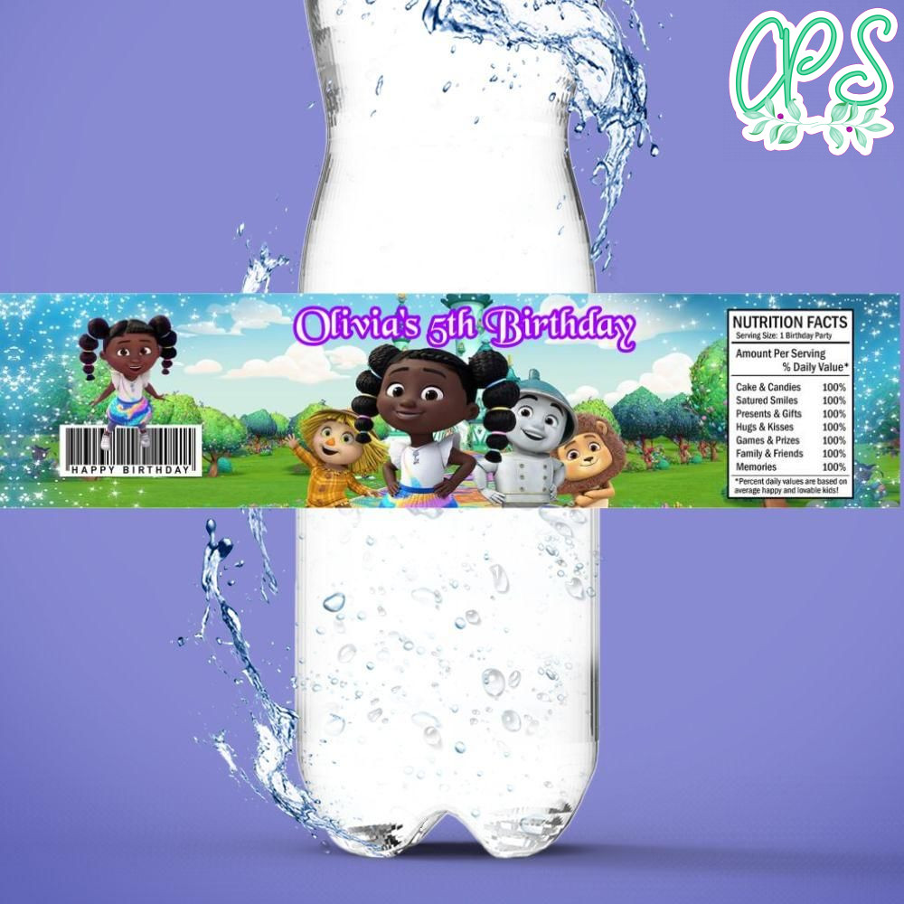 Dee and friends Birthday Water Bottle Label Template | Partyinvitedesign