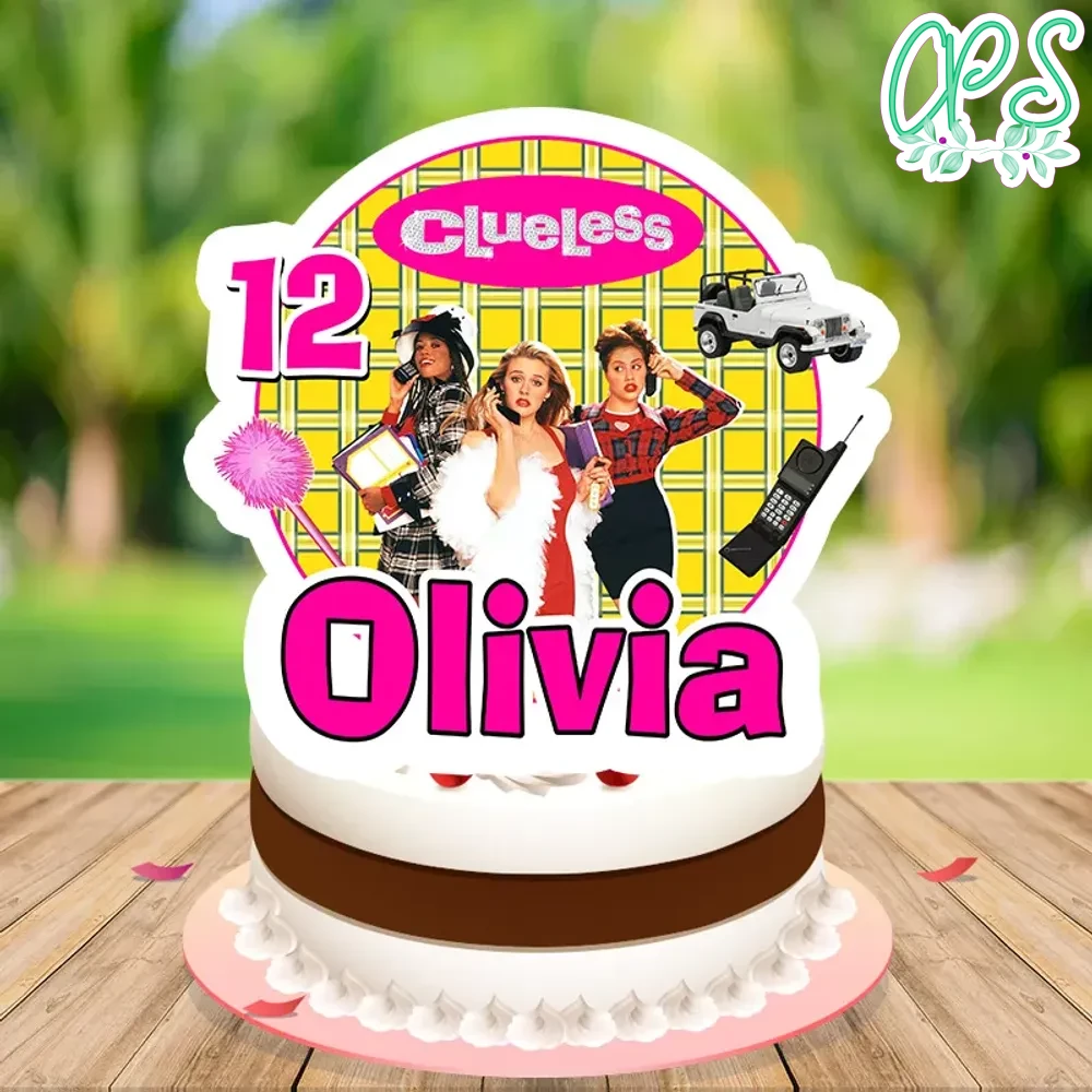 Clueless Birthday Cake Topper Template Printable | CustomPartyShirts