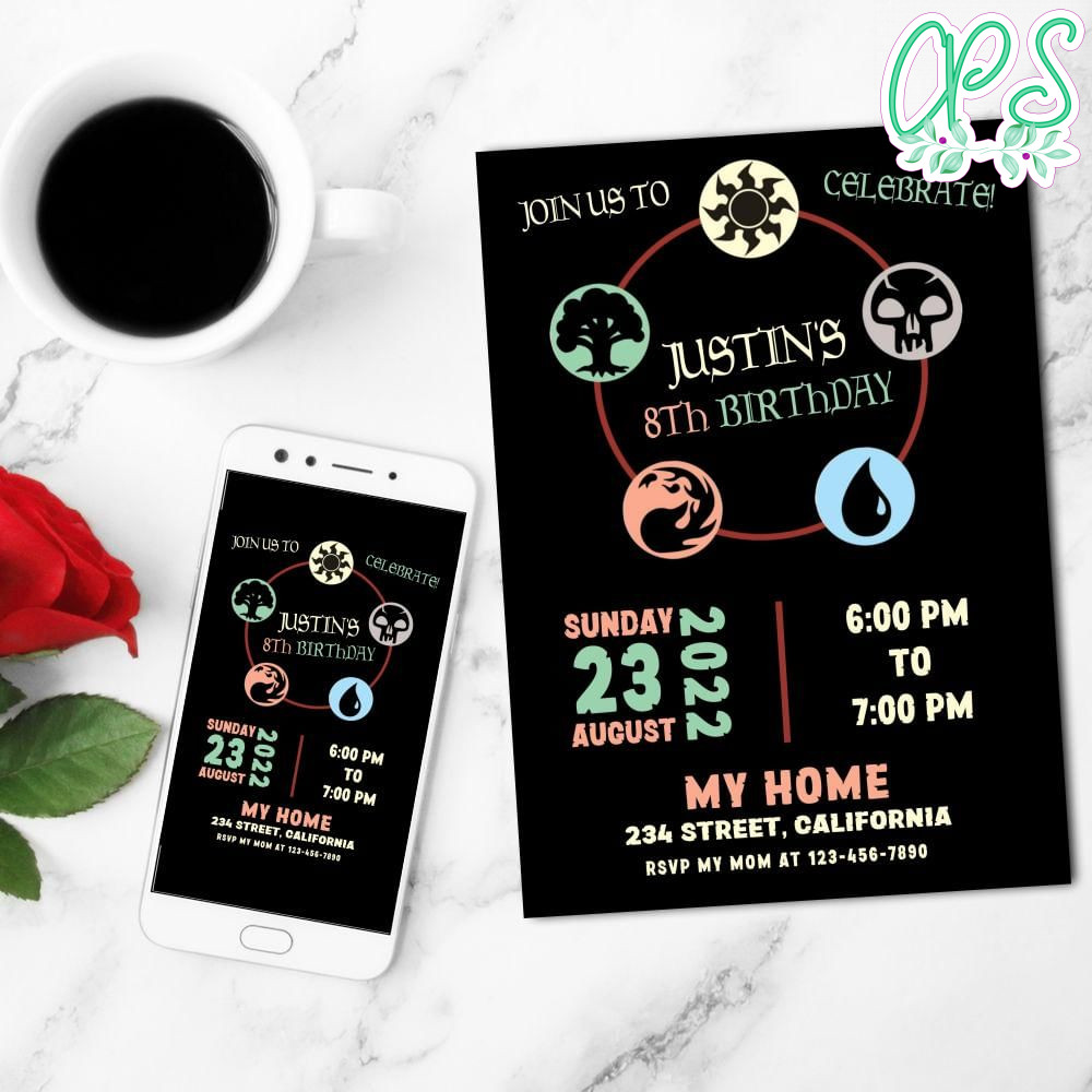 Magic The Gathering Invitation Customizable Template DIY ...