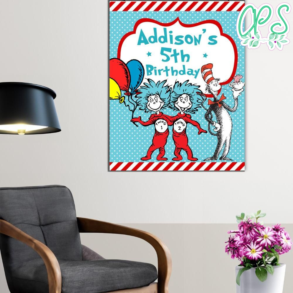 Dr. Seuss Birthday Welcome Sign Digital File Printable DIY ...