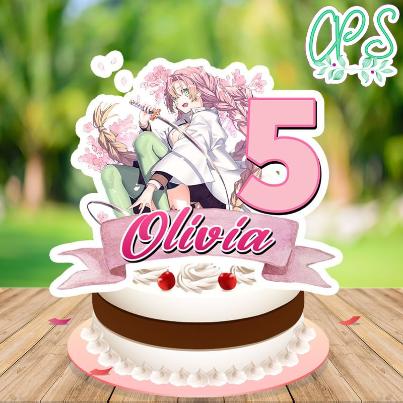 Mitsuri Birthday Cake Topper Template Printable | CustomPartyShirts