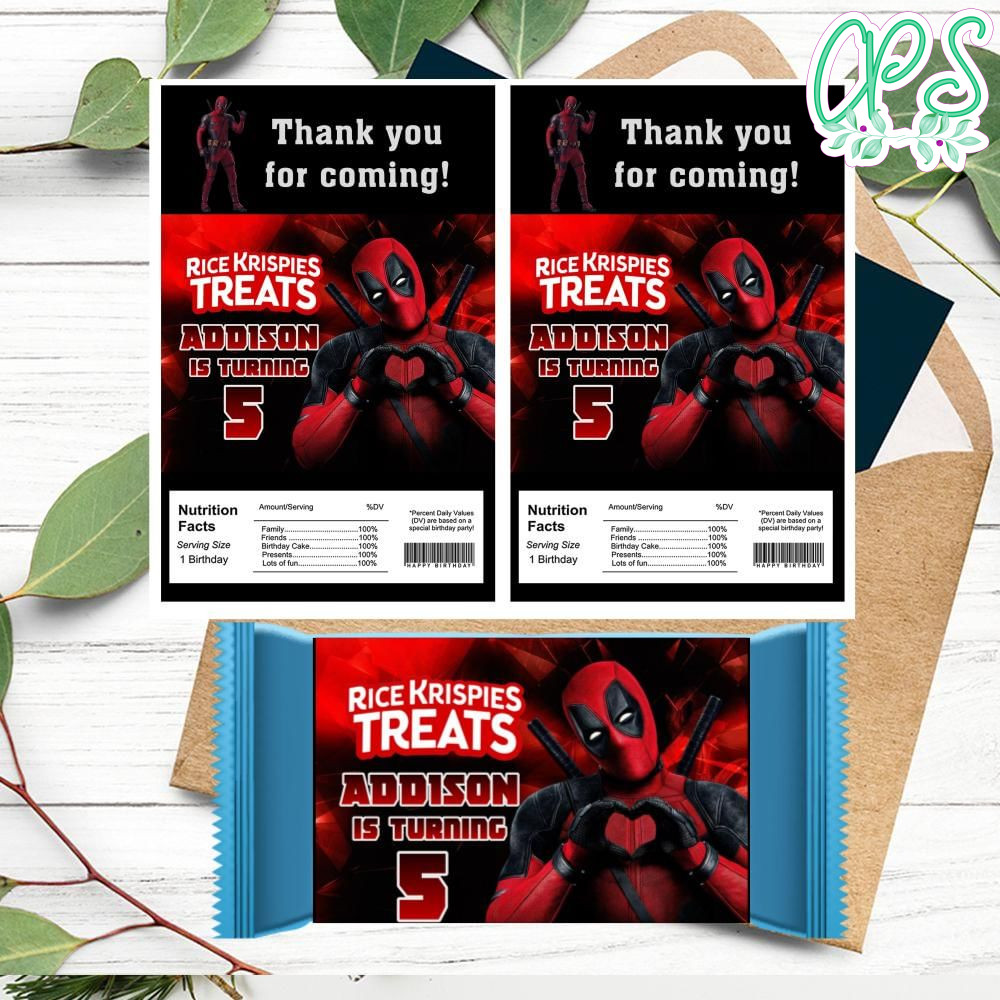 Deadpool Rice Krispies Treats Template Printable | CustomPartyShirts