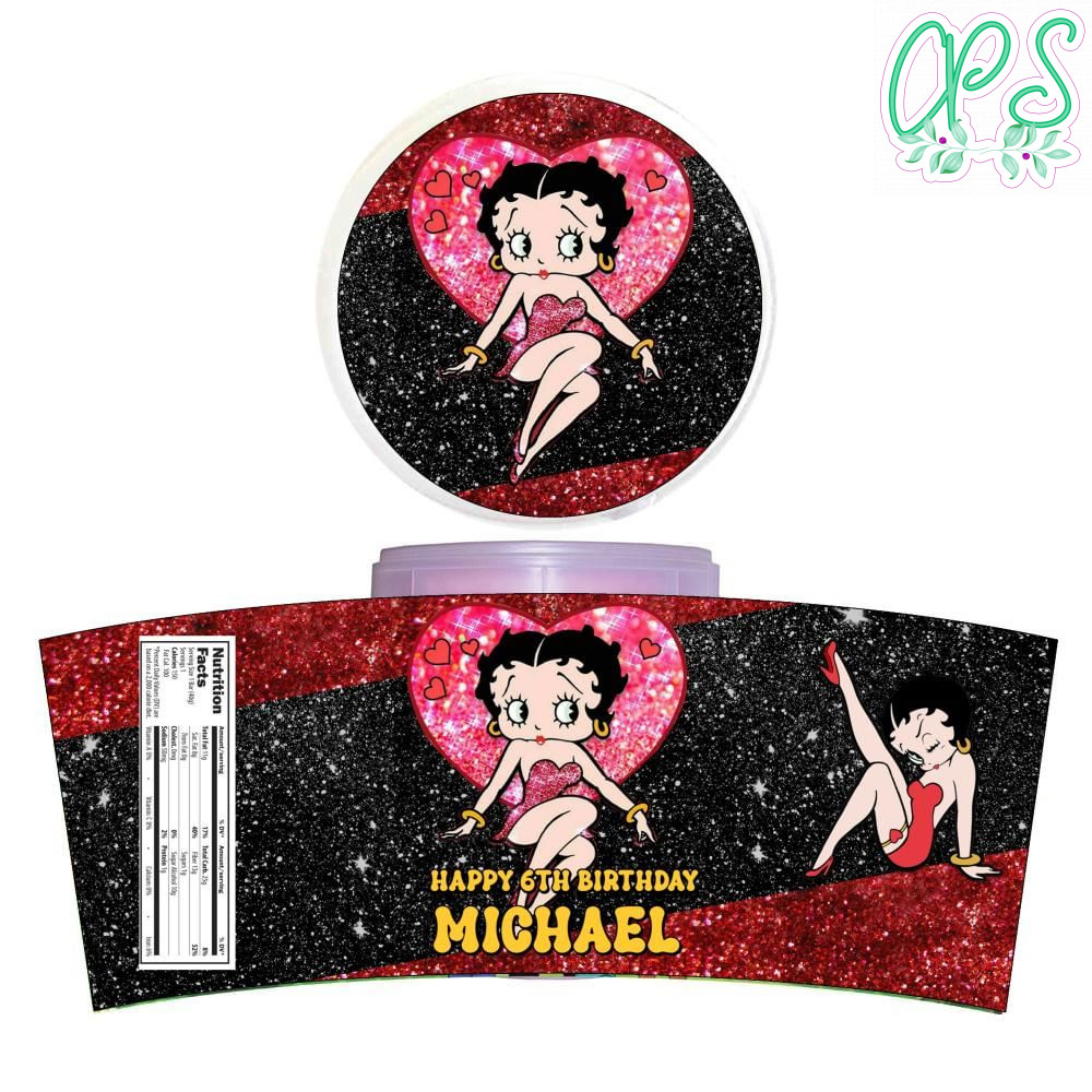 Betty Boop Cotton Candy Label Template | CustomPartyShirts