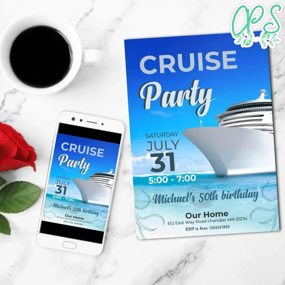 Ship Cruise Invitation Customizable Template Instant Download ...