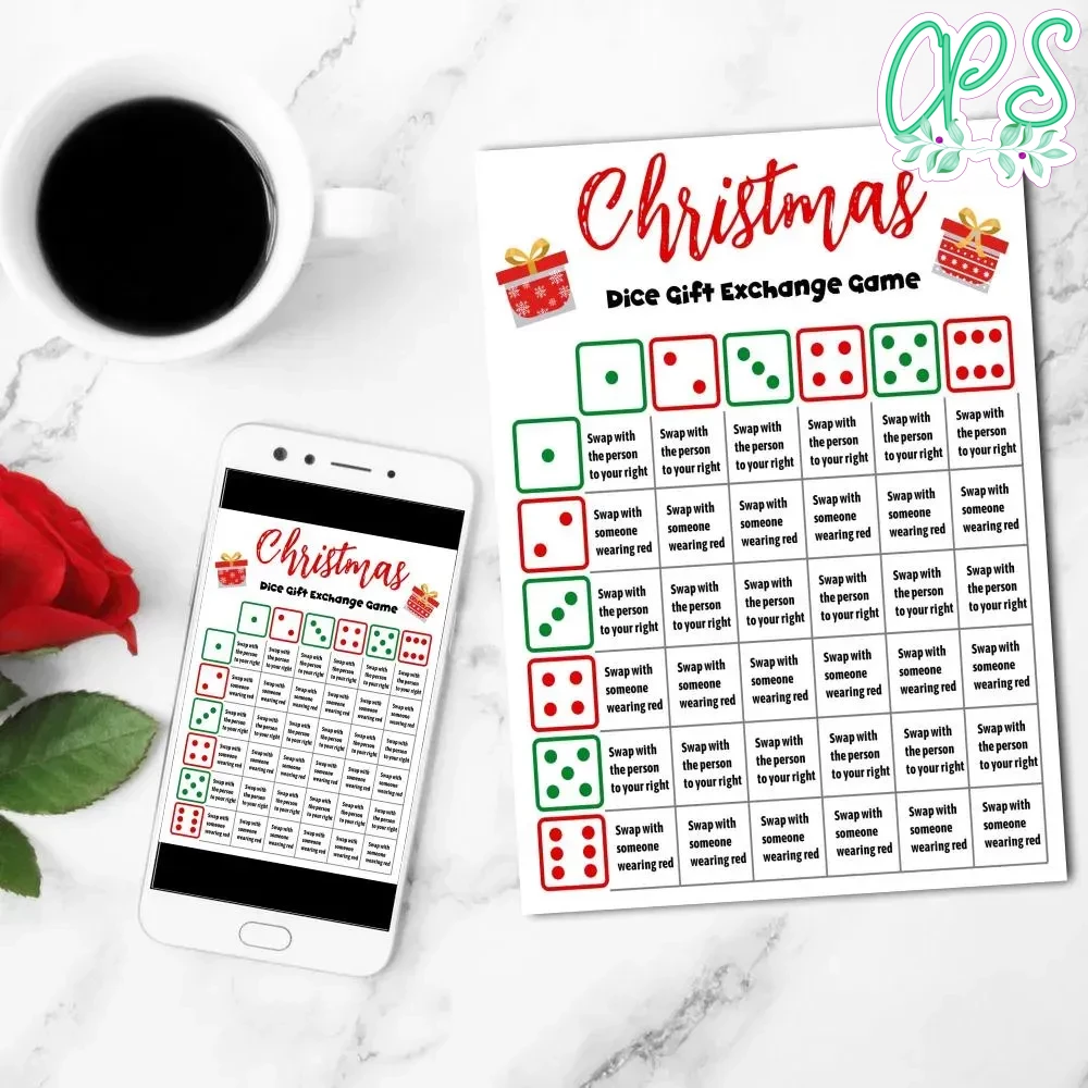 Dice Game Christmas Gift Exchange Customizable template DIY ...