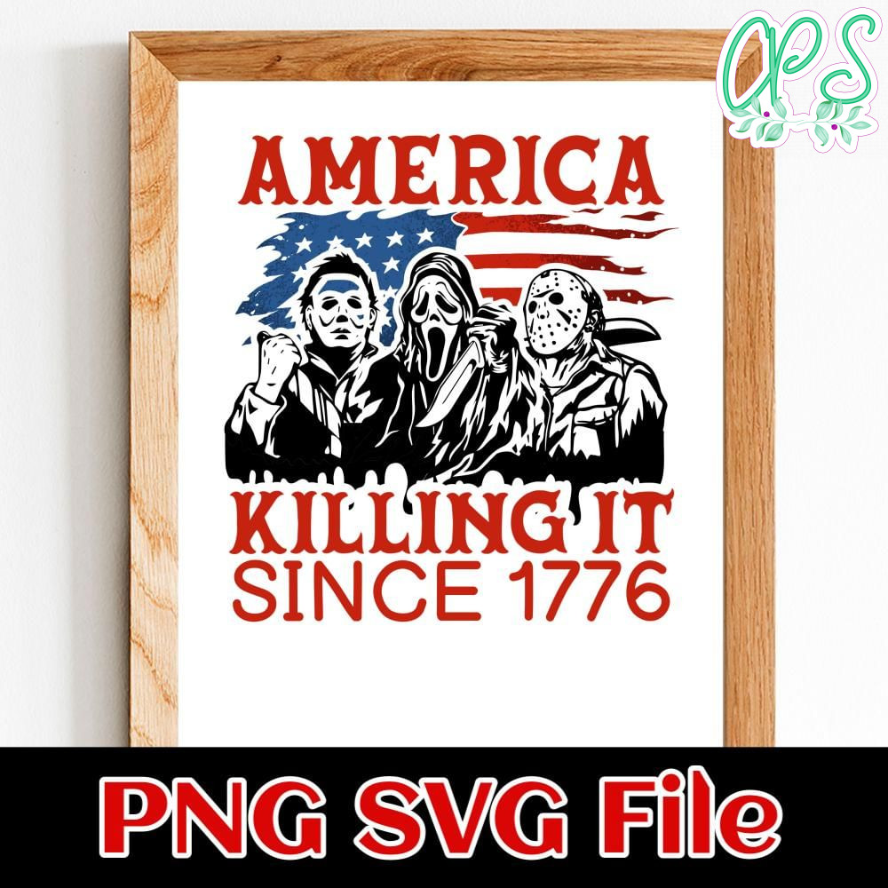 America Killing It Since 1776 Horror Movie SVG PNG | CustomPartyShirts