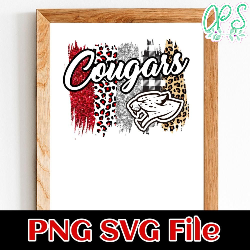 Team Blue Cougars Brush stroke PNG | Partyinvitedesign