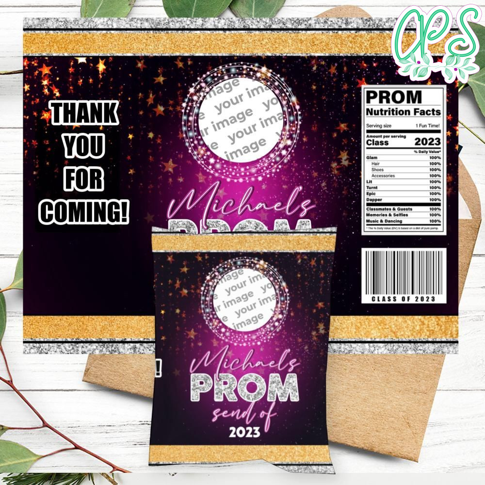 Prom send off Chip Bag Customizable template DIY | CustomPartyShirts