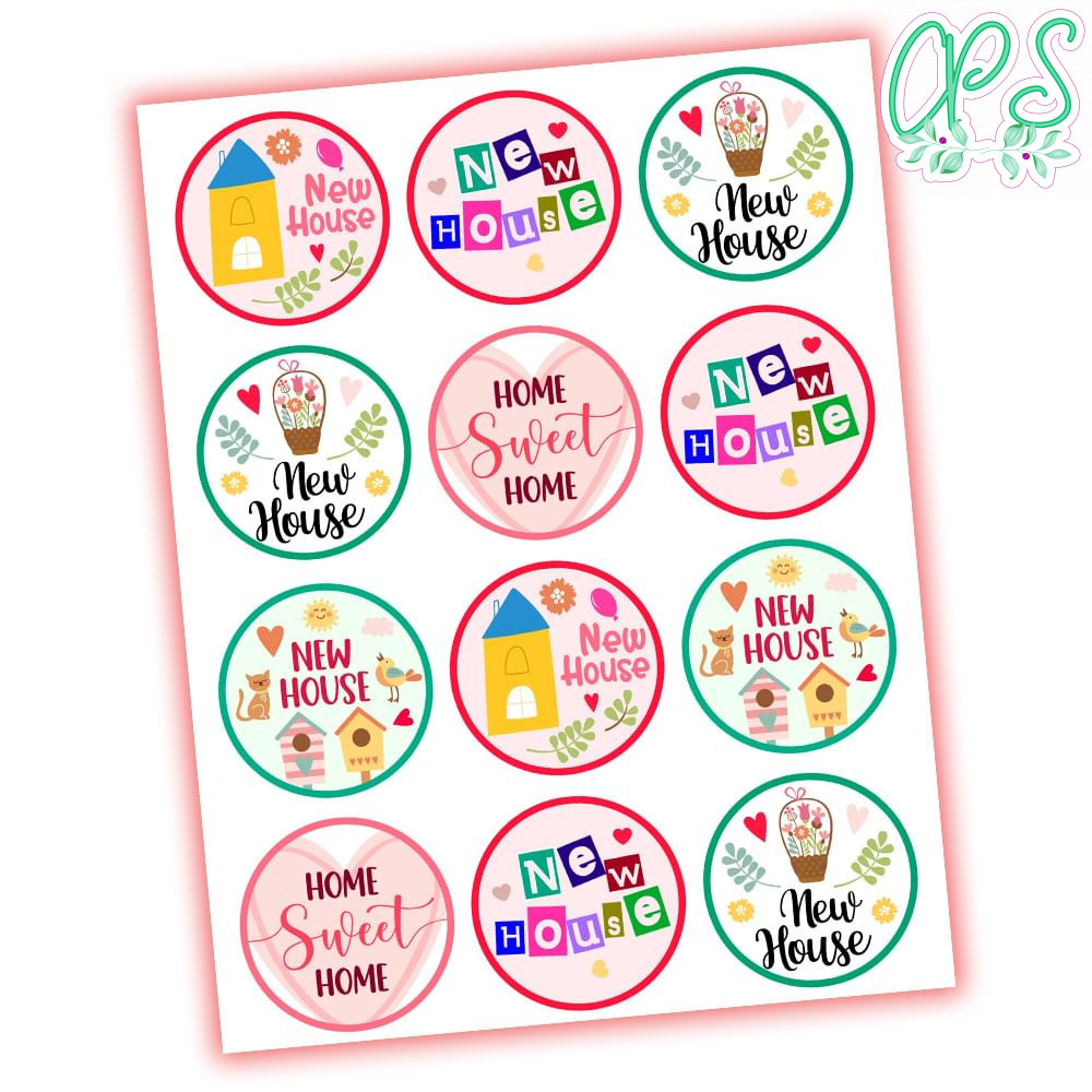 New Home Cupcake Toppers Template Printable DIY | CustomPartyShirts